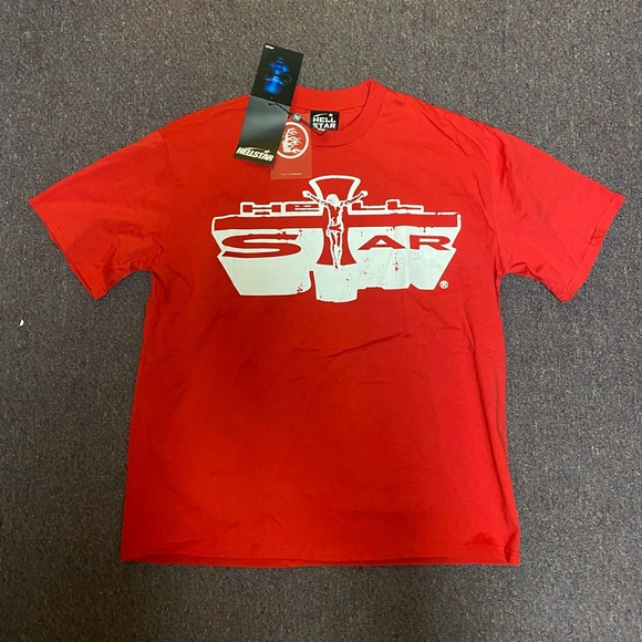 Hellstar | Shirts | Hellstar Studios Jesus Emblem Tshirt Red Xl | Poshmark